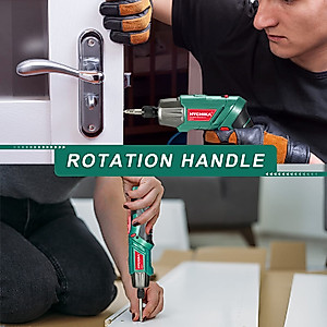 Cordless Screwdriver, HYCHIKA 4V 2.0Ah Electric Screwdriver Rechargeable Screw Gun & Bit Set, Front LED and Rear Flashlight, Ratchet Wrench, DC Charging with USB Cable, 36pcs Accessories