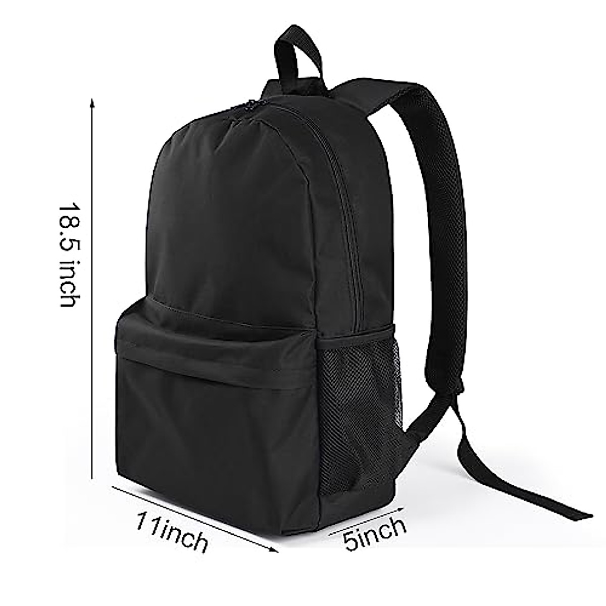Keepcross Backpack for School Lightweight Bookbag Black Backpacks for Men and Women,College,Travel,Work (Black)