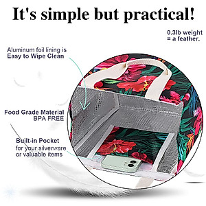 iknoe Lunch Bag Insulated Lunch Bags for Women & Men, 9L Reusable Lunch Tote, Portable Adult Thermal Large Lunch Cooler for Work Picnic Beach (Botanic)