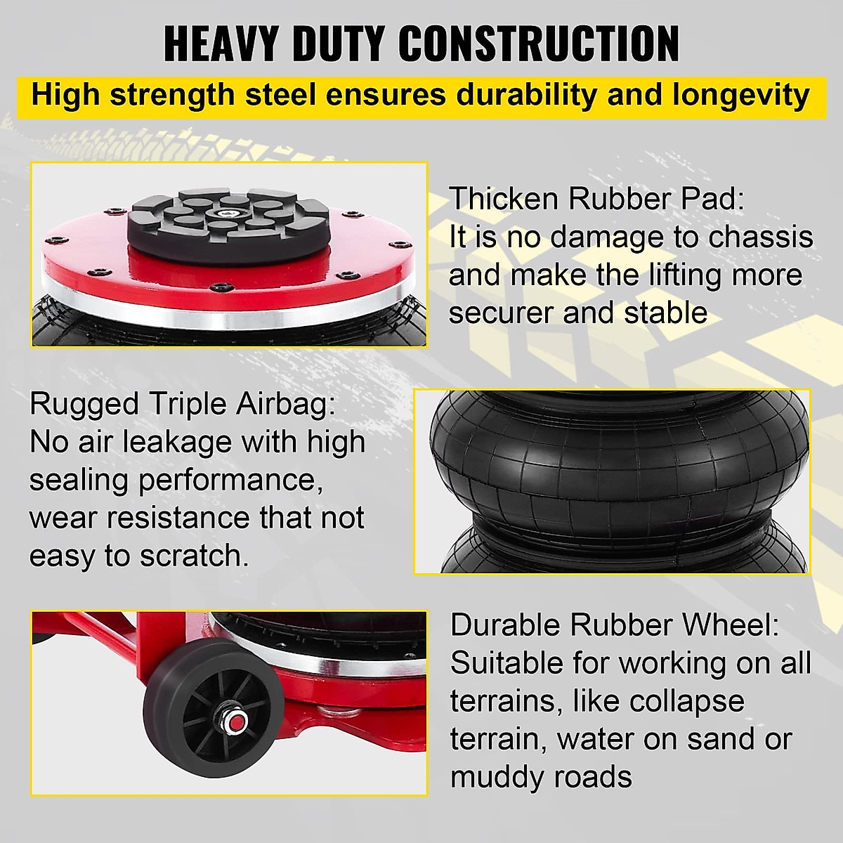 Bestauto Pneumatic Car Jack 6600lbs Heavy Duty Air Jack Lifting Height Up to 16 Inch