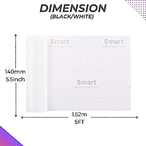 EEH Permanent Smart Vinyl for Cricut Joy Machine Matless Cutting Vinyl Materials - 5.5in x 60in / Roll, Black & White