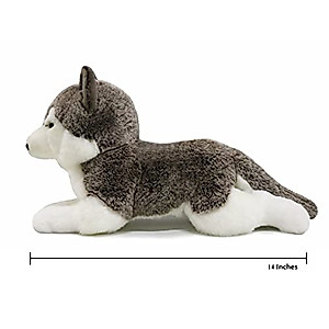 Ice King Bear Lifelike Siberian Wolf Stuffed Animal - Plush Toy - 14 Inches Length (Original)