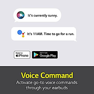 LG TONE Free True Wireless Bluetooth Sports Earbuds TF8 - with Uvnano Charging Case, IP67 Dust and Water Resistance, Black