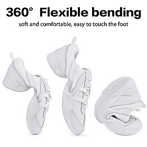 CADIDL Cheer Shoes Women Cheerleading Dance Shoes Tennis Athletic Flats Walking Sneakers for Girls White 7 (M) US