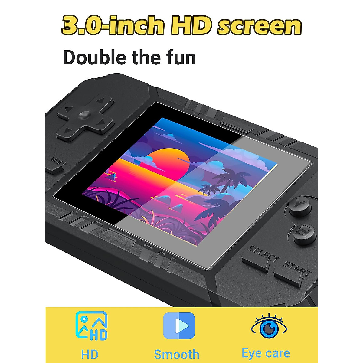 Fadist Handheld Game Console, Retro Mini Game Console with 520 Classic Games, 3.0 inch Screen, Rechargeable Battery, Portable Games Console, Support TV, Ideal Gift for Kids, Adult, Friend, Lover