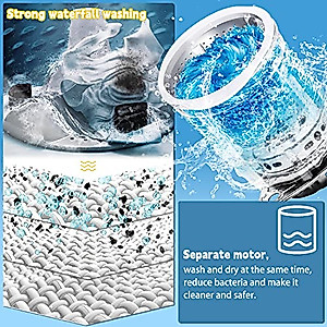 Greenvelly Portable Washing Machine Washer, 21 Lbs Small Mini Twin Tub Washer and Dryer Combo, Compact Laundry Clothes Washer, Semi-Automatic Wash and Spin Cycle for Apartment RV Dorm Camping (Grey）