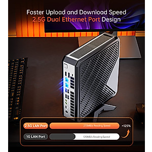 ACEMAGICIAN Mini Gaming PC with Graphics Card RX6400(4GB), Ryzen 7 5800H(up to 4.4GHz, 8C/16T) Desktop Computer, 32GB DDR4 512GB SSD, WiFi 6 & Bluetooth 5.2, Dual 2.5G RJ45 for Gaming, Office, HTPC