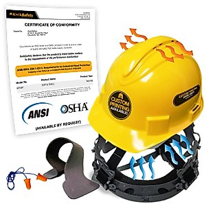 KwikSafety - Charlotte, NC - Turtle Shell Hard Hat Type 1 Class C ANSI OSHA Standard Cap Style (One Size FITS Most) 10 Vents + Free Sweatband & Earplugs Construction Safety Helmet Lightweight/Yellow