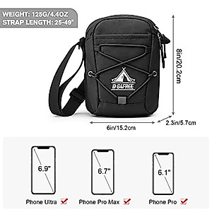 G4Free Small Crossbody Bag RFID Side Shoulder Cell Phone Bag Mini Wallet Purse For Men, Women(Black)