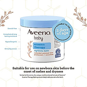 Aveeno Baby Eczema Therapy Nighttime Balm, Skin Protectant for Eczema Relief, 11oz