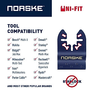 Norske Tools NOTP217 Oscillating Multi Tool Accessory Blade Universal Fit for Drywall Cutting