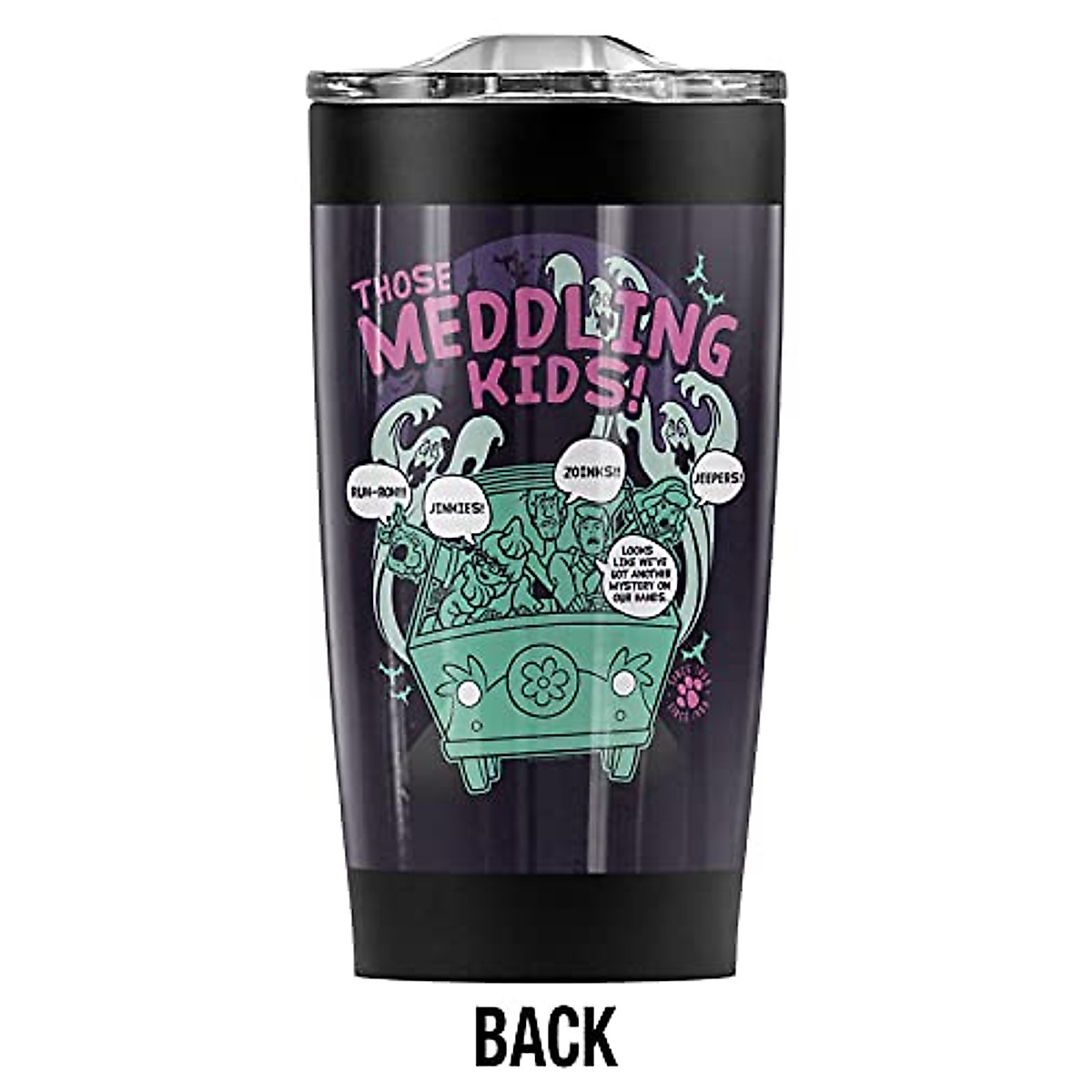 Logovision Scooby-Doo Meddling Since 1969 Stainless Steel Tumbler 20 oz Coffee Travel Mug/Cup, Vacuum Insulated & Double Wall with Leakproof Sliding Lid | Great for Hot Drinks and Cold Beverages