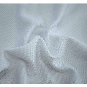 UNOMEGA 100% Polyester Birdseye/Mock Mesh/Flat Back/Eyelet Mesh/Pique Sports Athletic White Knit Fabric by The Yard