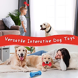 BAPSOUZU Dog Squeaky Toys for Aggressive Chewers, Toothbrush Stick Durable Dog Chew Toys for Large Dog Medium Breed, Indestructible Tough Dogs Toys for Teeth Cleaning (Bacon & Chicken Flavor)