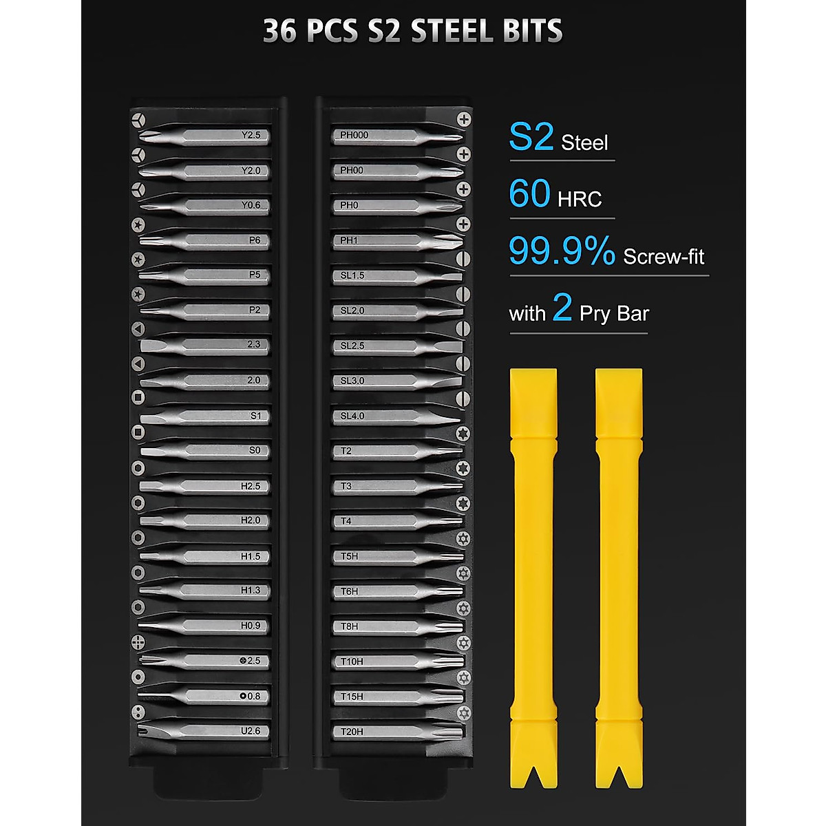 STREBITO 3.7V Mini Electric Screwdriver Set, 42-in-1 Electric Precision Screwdriver, Compact Electric Screwdriver Rechargeable with Display, Small Tool Kit for Electronic Computer Laptop RC Drone