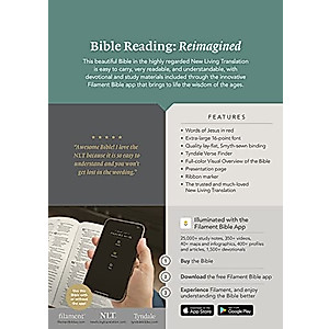 NLT Super Giant Print Bible, Filament Enabled (LeatherLike, Black, Indexed, Red Letter)