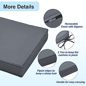 HAVARGO Outdoor Bench Cushions, Outdoor Swing Cushions 48X18 1500H Fade-Resistant Waterproof Outdoor Cushions for Patio Furniture Porch Swing Cushions Loveseat Cushions Dark Gray 1Pc