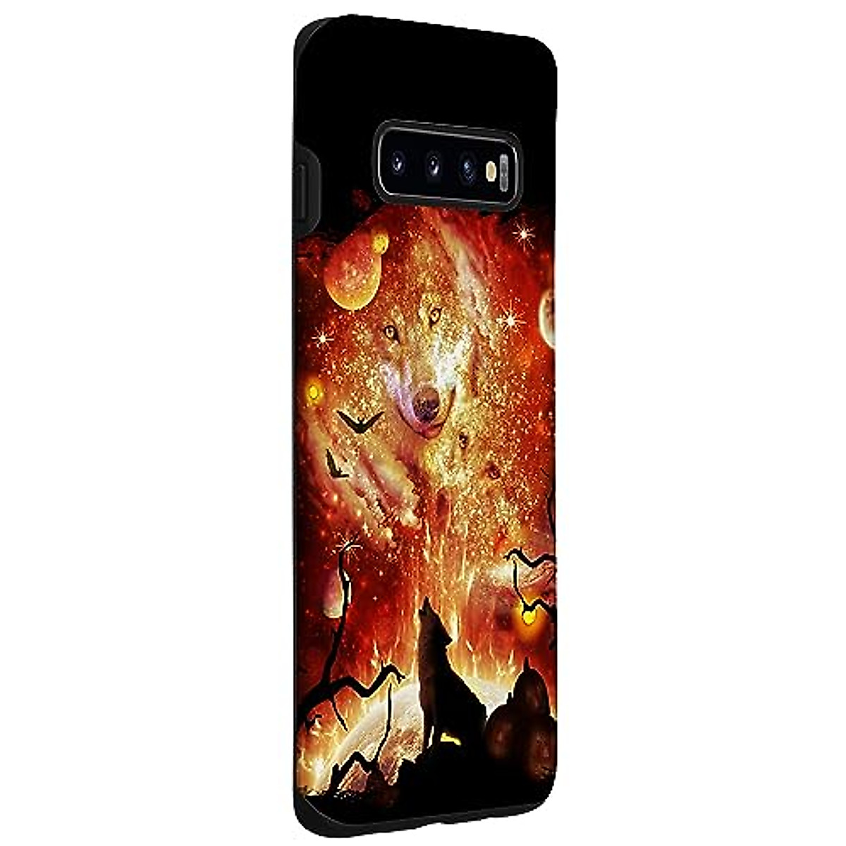 Galaxy S10 Halloween Wolf, Howling Wolves Family, Space Moon Case