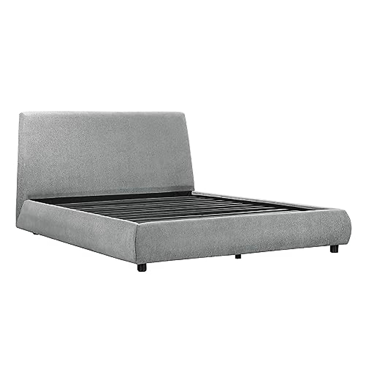 Lexicon Ithaca Chenille Upholstered Platform Bed, Cal King, Gray