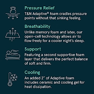 Tuft & Needle 2022 Mint Medium Firm King Size Adaptive Foam Mattress in a Box, Cooling Pressure Relief, Supportive, 100 Night Trial, Fiberglass Free, CertiPUR-US, 10-Year Limited Warranty