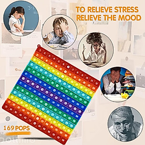 Multiplication 12x12, Addition 1-12, Math Fidget Popper, Learn Multiplication, Addition with Pop Fidget Toy, Learning Tools for Students and Children, Bubble Sensory Rainbow (Rainbow-Horizontal)