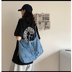 JBB Denim Shoulder Bag Casual Retro Handbag Women Travel Crossbody Bag lightweight