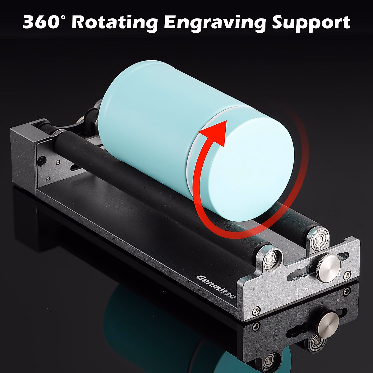 Genmitsu MD19 Rotary Roller Kit, 360° Y-axis Engraving Accessories for Genmitsu L8, Z6 Engraver Machines, Rolling Block for Various Height and Length Objects, Cylindrical Object, Wine Glass, Tumblers