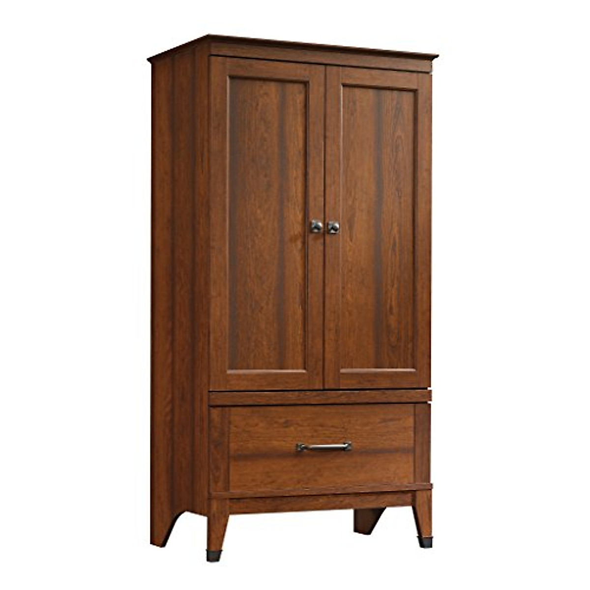 Sauder Carson Forge Armoire, Washington Cherry Finish & Shoal Creek Dresser, Oiled Oak Finish