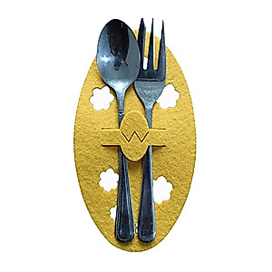 4Pcs Easter Cutlery Bag Set Festive Party Cutlery Decoration Bag Cutlery Decoration QK4