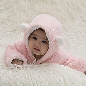 XMWEALTHY Baby Clothes for Girls Boys Winter Coats Newborn Cute Jumpsuit Romper Baby Snowsuits Outfits Gifts Pink S