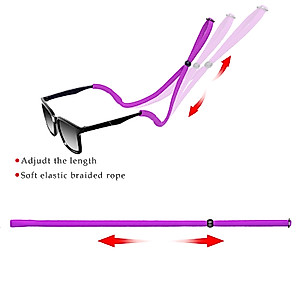 VOOGLASS Glasses Strap(6 PCS) Sports Eyeglass Strap,Adjustable Sunglasses Lanyard Neck Holders Cord Retainer for Men Women