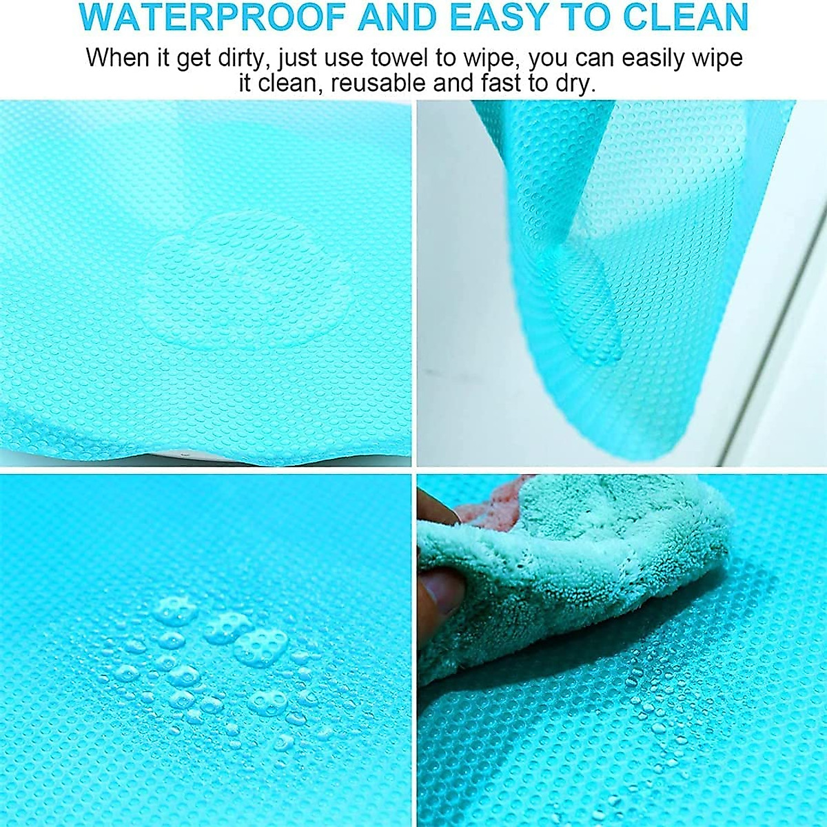 4pcs Fridge Liners, Waterproof Washable Shelf Liner, Slip Resistant, Slows Spills, Refrigerator Drawer,Mat for Glass Shelves, Fits Fruit Drawers, Refrigerator Liners Drawer Table Placemats