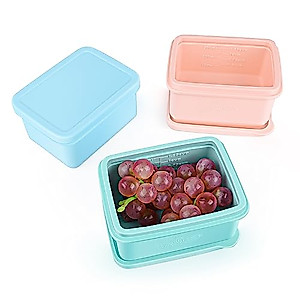 Tanjiae Silicone Snack Containers for Kids, Leak Proof Microwavable Small Tupperware Lunch Box Containers with Lids for Toddlers, 1 Cup BPA Free Freezer Molds for Soups/Baby Food Storage (13.5oz)
