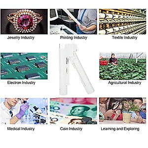 Jewelry Magnifier, 100X Zoom Microscope Double Tube Jewelry Magnifier Pocket Magnifying Glass with LED Light