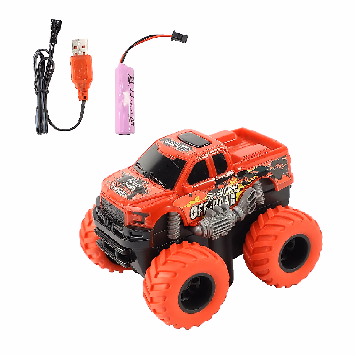 BoomCaCa Tracks Truck Replacement Only, Light Up Magic Cars for Tracks Compatible with Glow in The Dark (Red Truck)