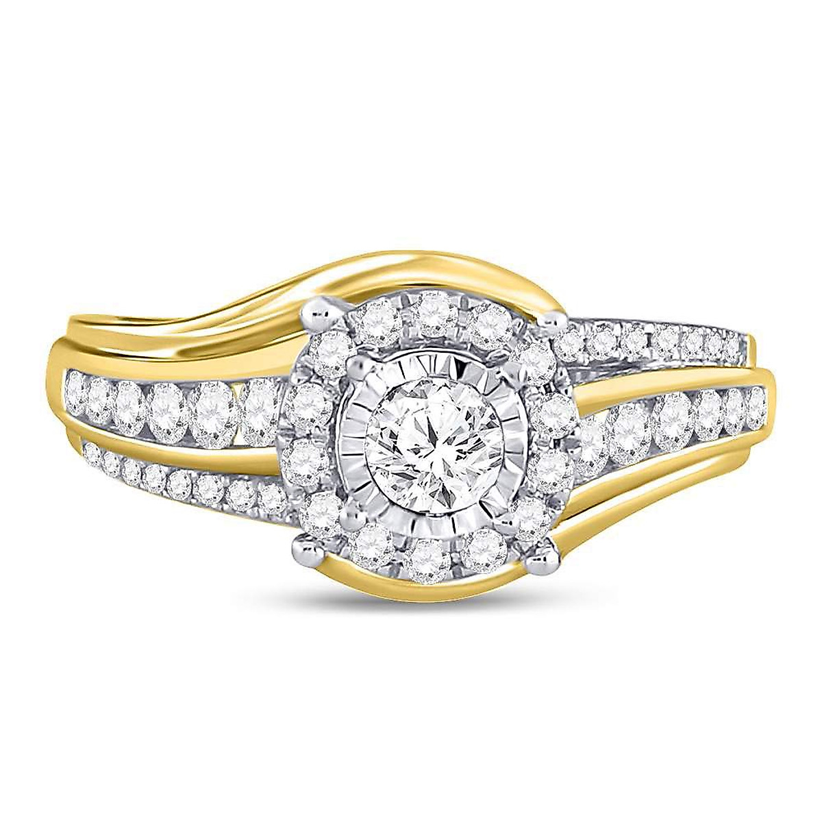 Dazzlingrock Collection 14kt Yellow Gold Womens Round Diamond Solitaire Bridal Wedding Engagement Ring 3/4 ctw