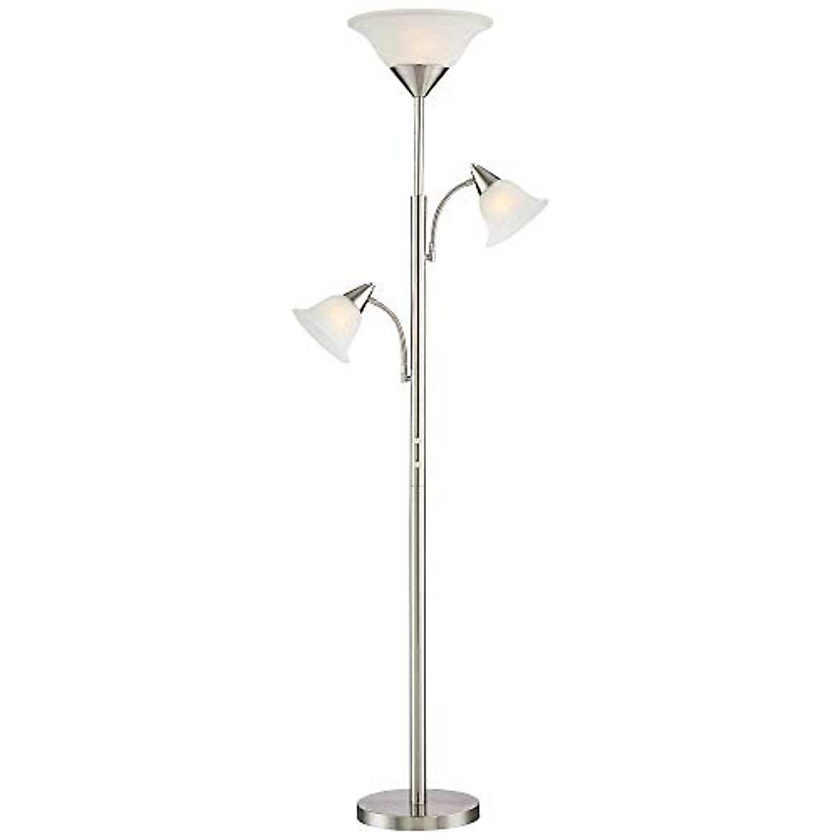 360 Lighting Jordan Modern Tree Torchiere Floor Lamp Standing 3-Light 71 1/2" Tall Brushed Nickel Silver Alabaster Glass Shades Decor for Living Room Reading House Bedroom Office