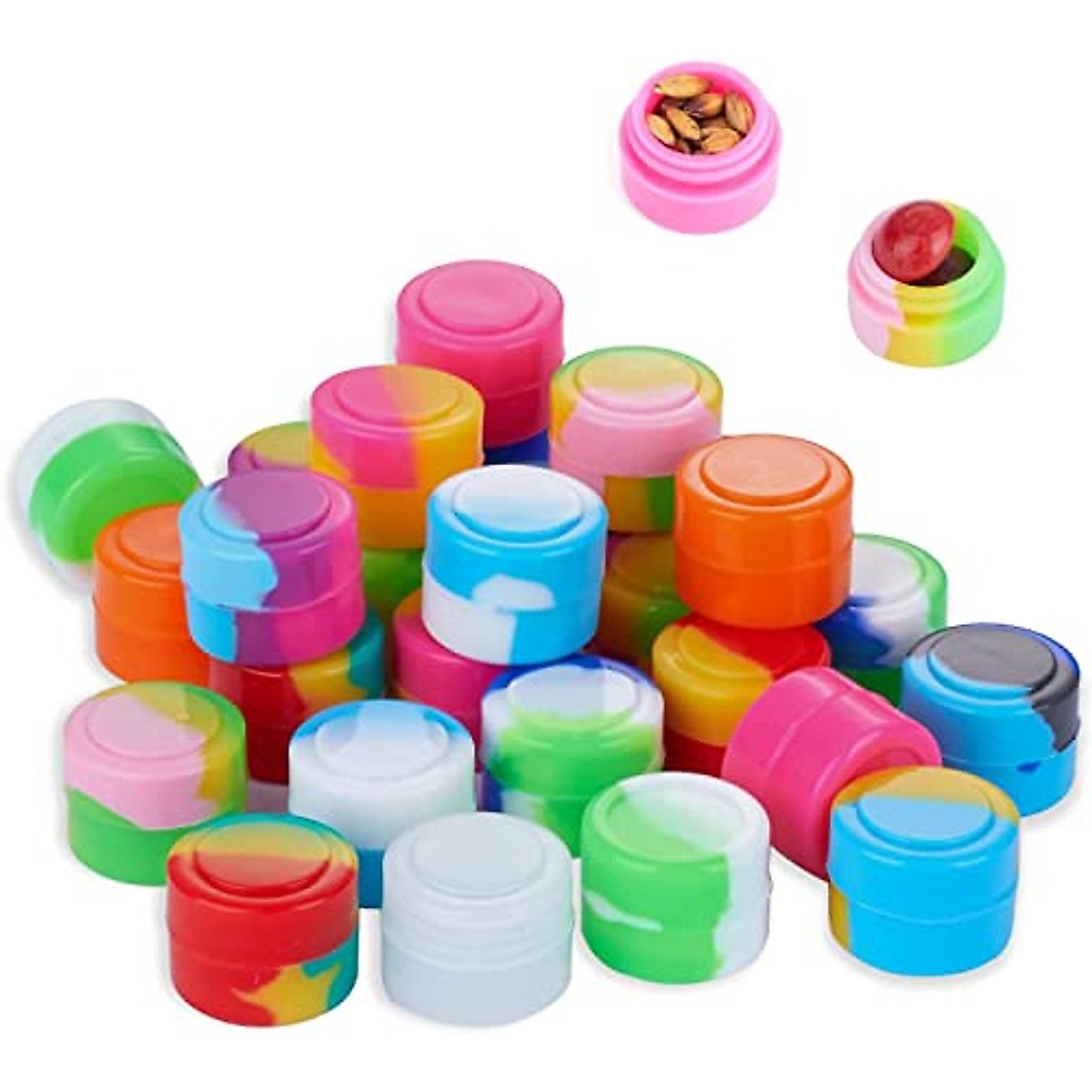 KUVIS 2ml Silicone Containers Concentrate Airtight Oil Non-stick Food Grade Jars (30)