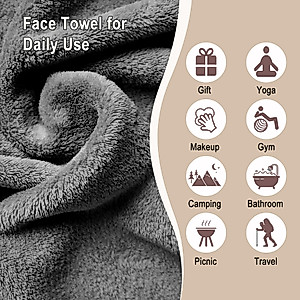 KODAMO Makeup Remover Cloth, 6 inch x 6 inch Reusable Makeup Remover Towels with Laundry Bag, Microfiber Makeup Removal Face Wash Cloths with Just Water, Eco-friendly, 12 Pack, Grey