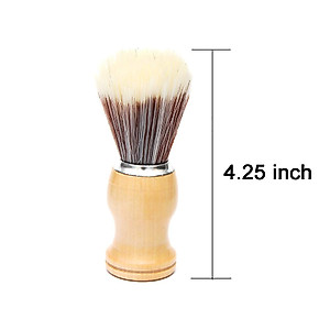 Luxxii - (2 Pack) Men's Shaving Brush with Wooden Handle Pure Big Nylon Hair Soft Face Cleaning Makeup Facial Razor Brush Shave Tools