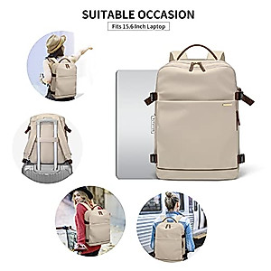 GOLF SUPAGS Laptop Backpack with Separate Laptop Compartment Fits 15.6 Inch Notebook Large Capacity Computer Bag for Women Work Travel College Backpacks (Apricot)