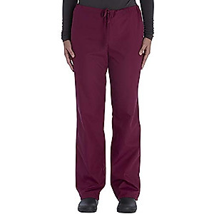 Vital Threads Men and Women Scrubs Set V-Neck Top & Drawstring Pant, VT526C, XL, Wine