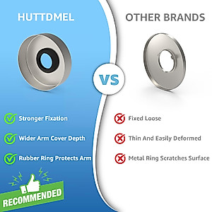 Huttdmel Shower Arm 6 Inches, Stainless Steel Fixed Shower Head Arm, Include Teflon Tape + Flange, 5 Years Support, Brushed Nickel