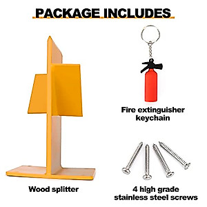 Lostronaut Kindling Splitter for Firewood and Large Logs - Heavy Duty Wood Splitter Perfect for Wood Stove, Fireplace, and Fire Pit - Portable and Mountable Manual Log Splitter with 4 Screws - Yellow