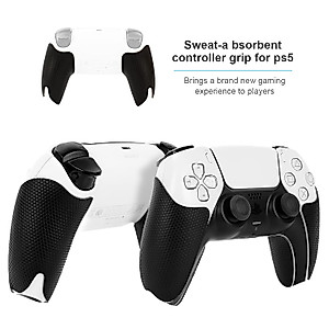 HIGOPLAY Controller Grips for PS5 Anti-Skid Sweat-Absorbent Controller Grips Soft Rubber Pads Handle Grips Sticker for Playstation 5 Controller