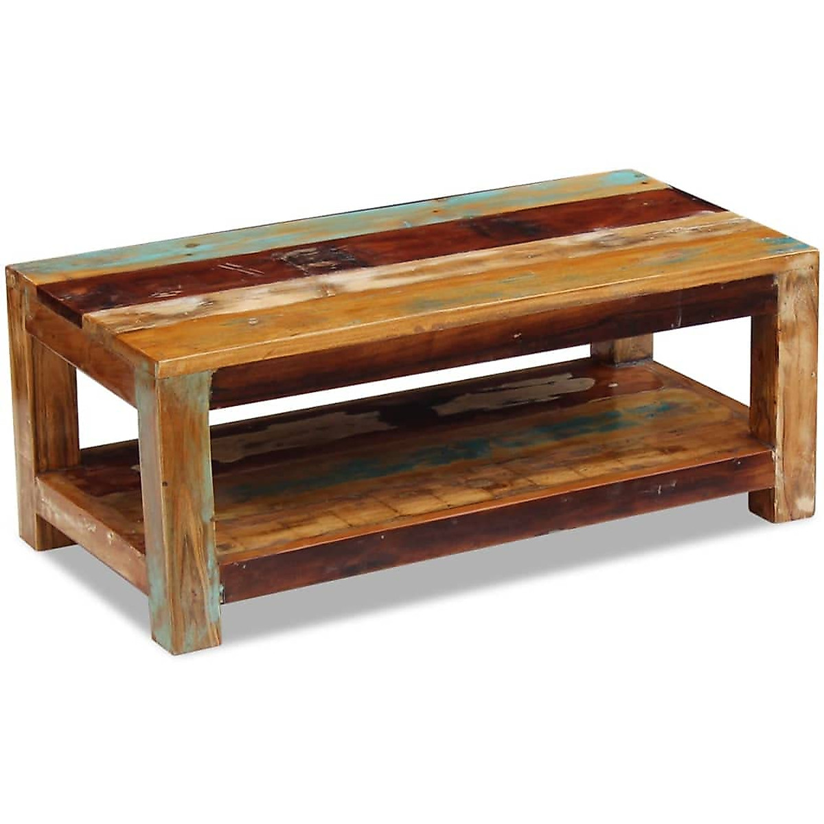 QJBSAVVA Coffee Table Solid Reclaimed Wood 35.4"x17.7"x13.8",Entrance Table Tray Tables Center Table Low Table Suitable for Meeting Rooms, Reception Rooms, Offices