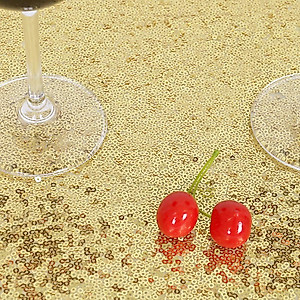 BalsaCircle TRLYC Fathers'Day Gift Sparkly Gold Sequin Tablecloth for Party-72x72Inch