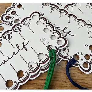 lovielf 12 Pack Embroidery Thread Organizer Cards, Embroidery Floss Organizer Holder Positions Cross Stitch Bobbin, Sewing Storage, Cardboard Floss Bobbins, Thread Keeper (12 pcs (Set A))