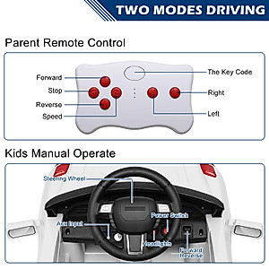 VALUE BOX Electric Remote Control Truck, Kids Toddler Ride On Cars 6V Battery Motorized Vehicles Children's Best Toy Car Safe with 3 Speeds, Music, seat Belts, LED Lights and Realistic Horns (White)