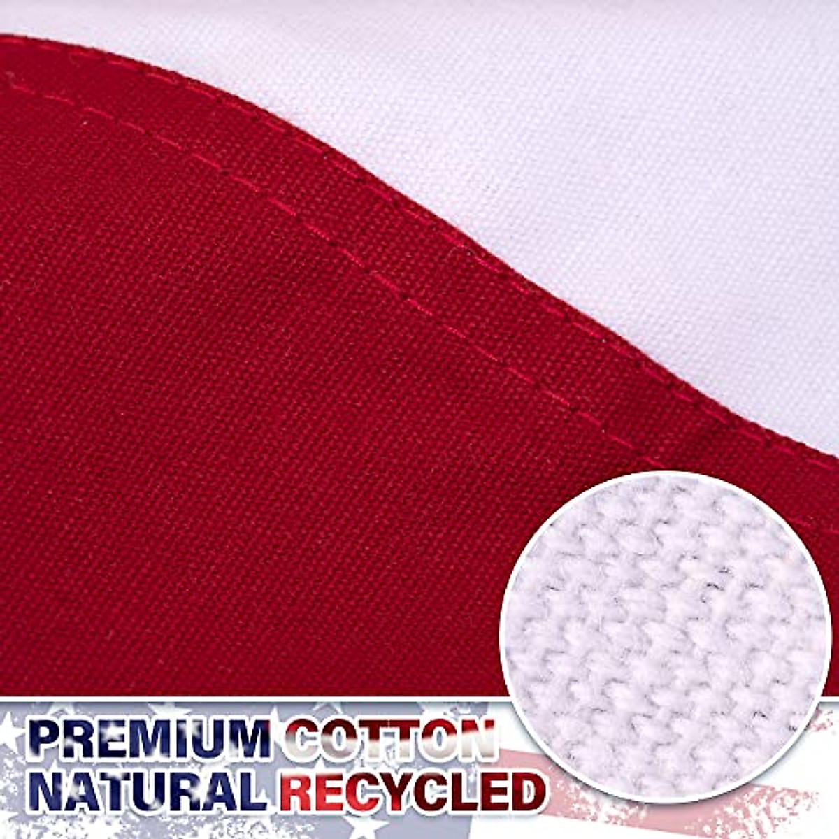 American Flag 3x5 ft 100% Cotton Made, Heavy Duty US Flag USA with Embroidered Stars, Sewn Stripes, Durable United States Flags Indoor House Flags